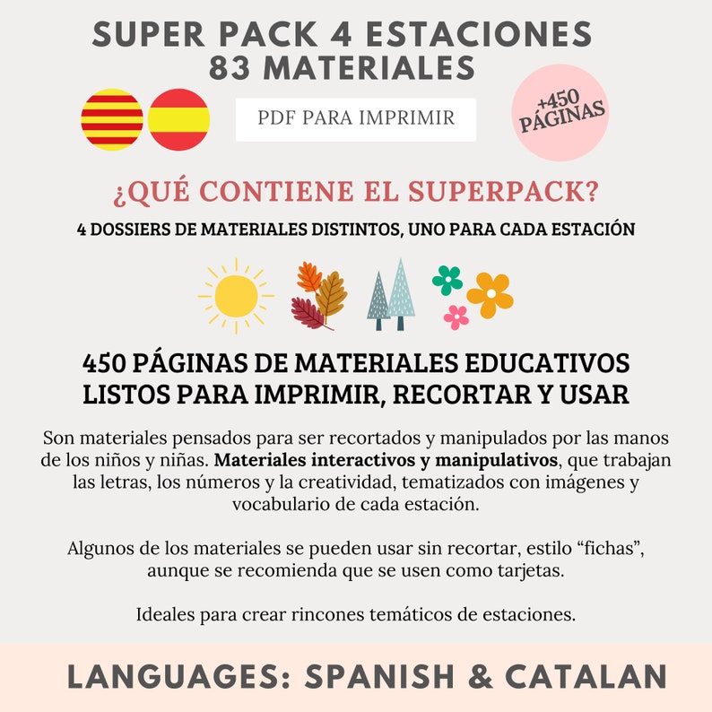 Super Pack Materiales Estaciones, +450 Páginas, 83 Materiales ...