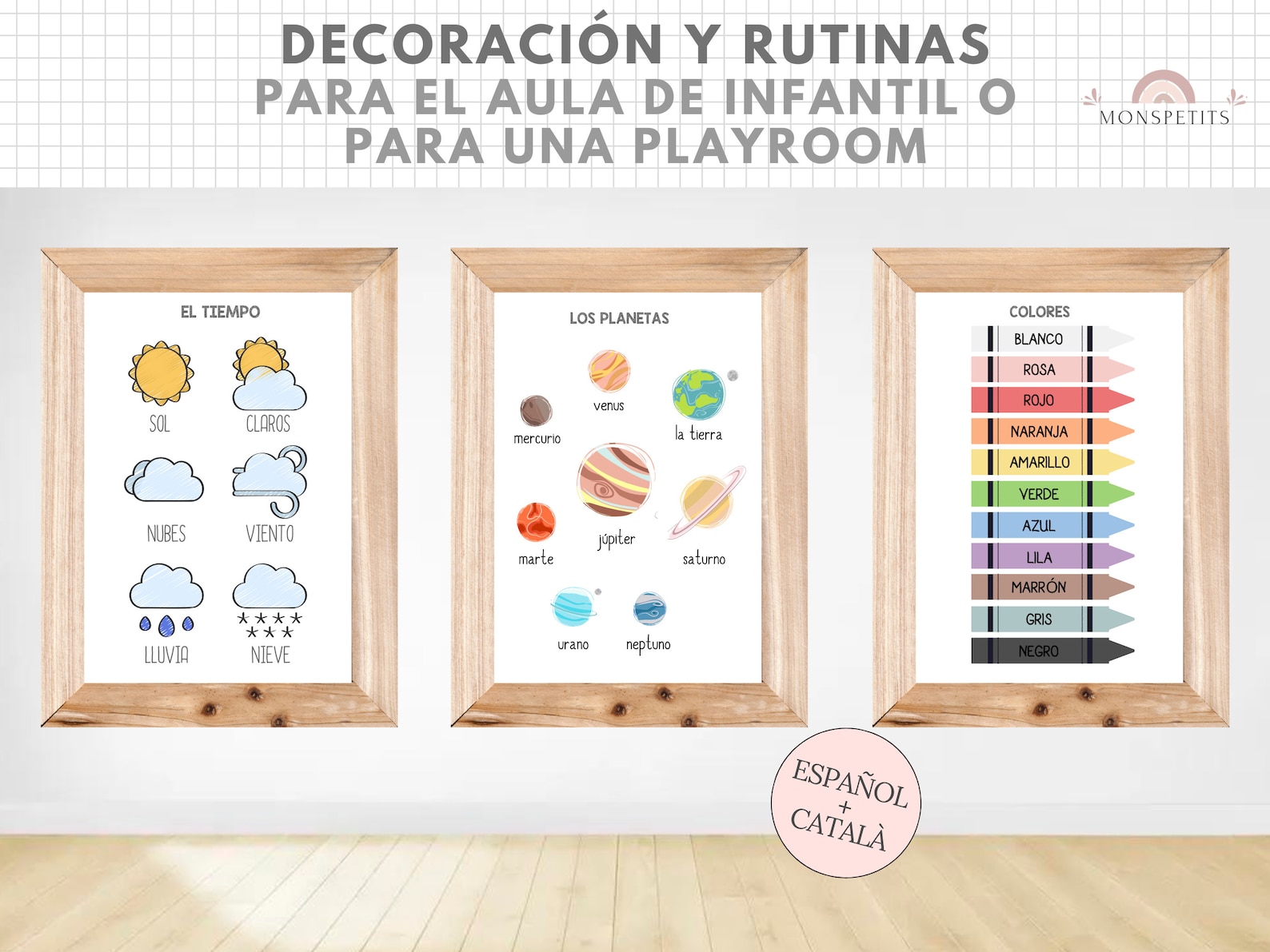 Pack Decoración Aula Infantil O Playroom, Asamblea Mañanas, Español ...