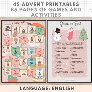 24 Advent Printables for Kids, 85 Pages, Christmas Games, Activities ...