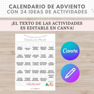 Calendario Adviento Imprimible, Plantilla con 24 Ideas de Actividades ...