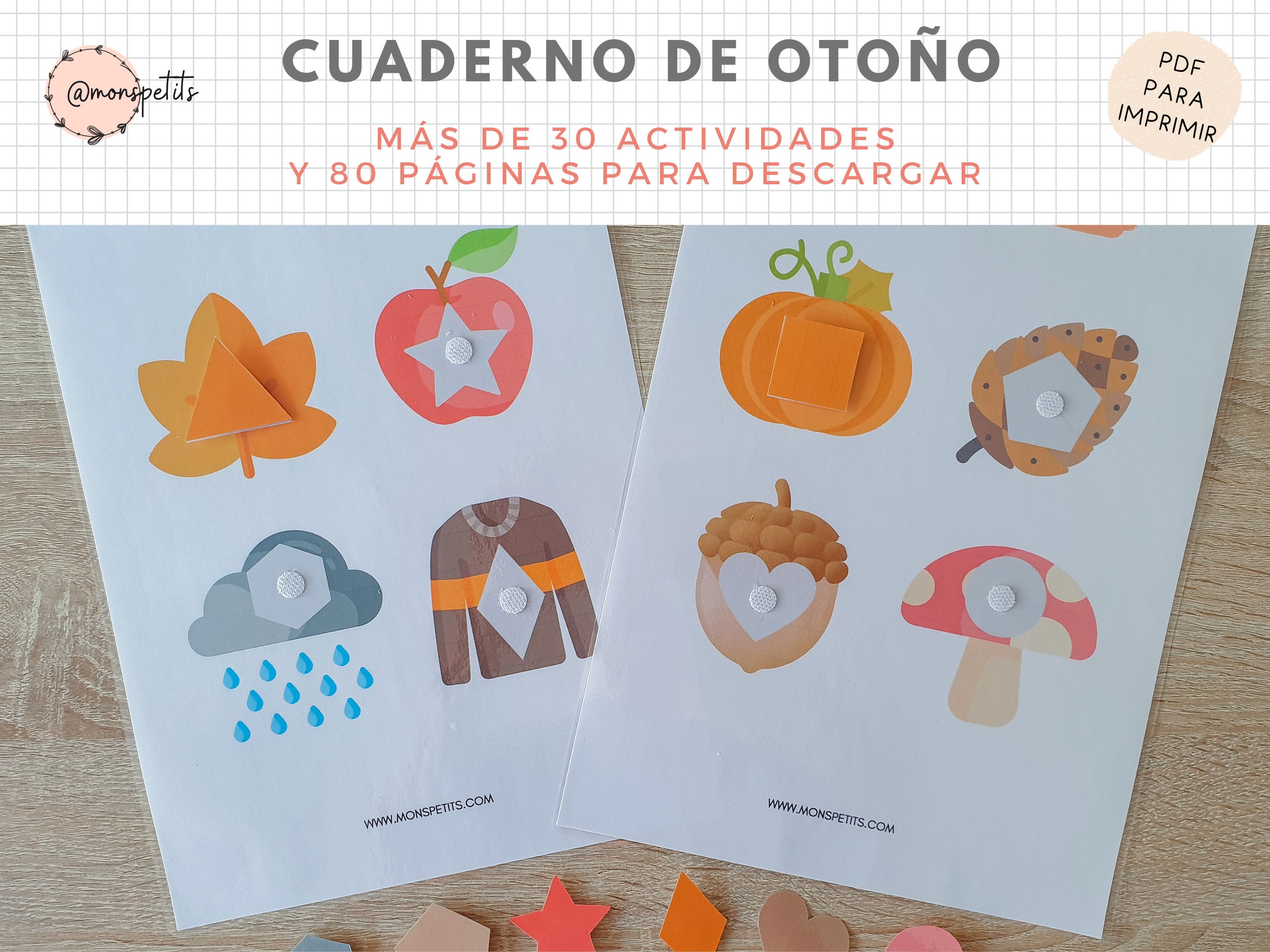 Cuaderno Actividades Otoño, 80 Páginas, Aprendizaje Para Niños, Español ...