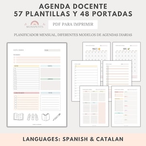Agenda Docente, 57 Plantillas, 48 Portadas, Planificador Lecciones ...