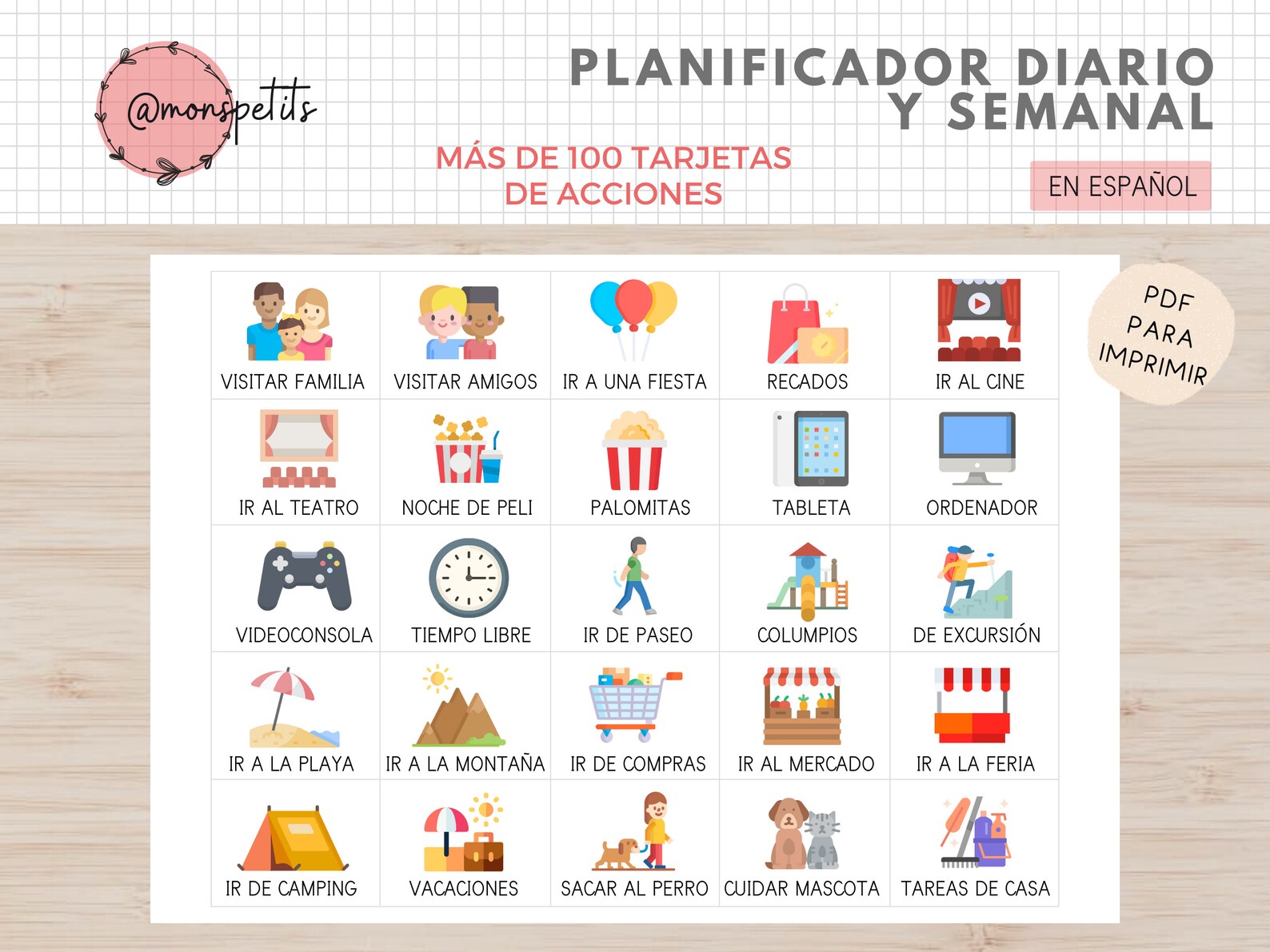 Planificador de Rutinas Diario y Semanal 100 tarjetas de - Etsy España