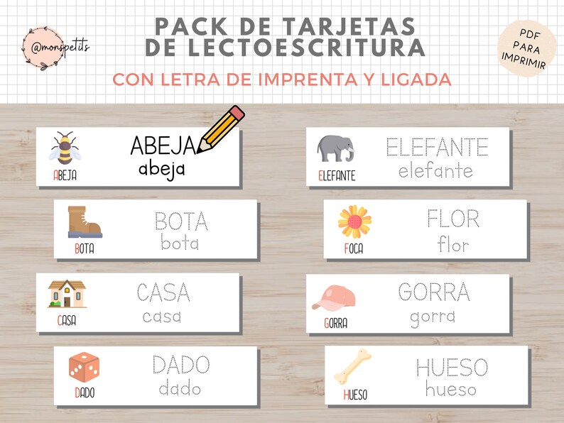 Pack Tarjetas Lectoescritura Español Y Catalán Repasar - Etsy