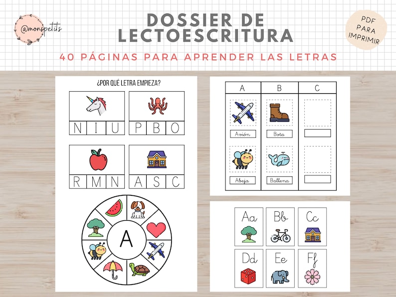 Dossier de Lectoescritura Descargable para Niños - Etsy México