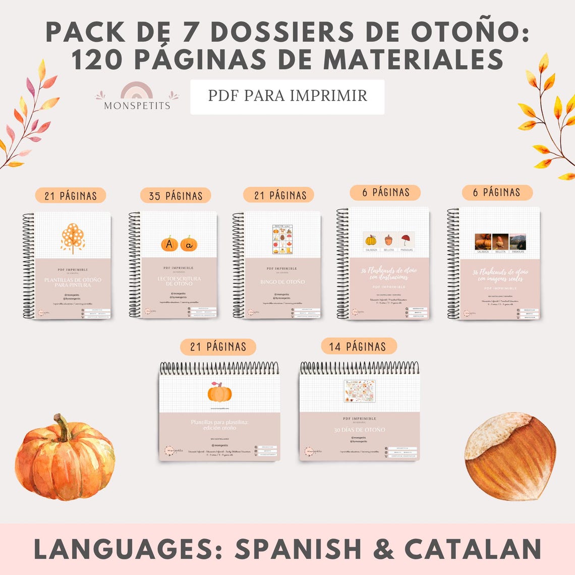Pack Imprimibles Otoño, Juegos, Leer, Escribir, Actividades Aprendizaje ...