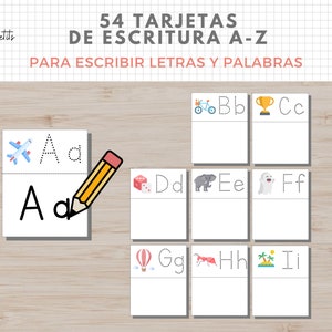 54 Tarjetas Escribir Letras, Español Y Catalán, Abecedario ...