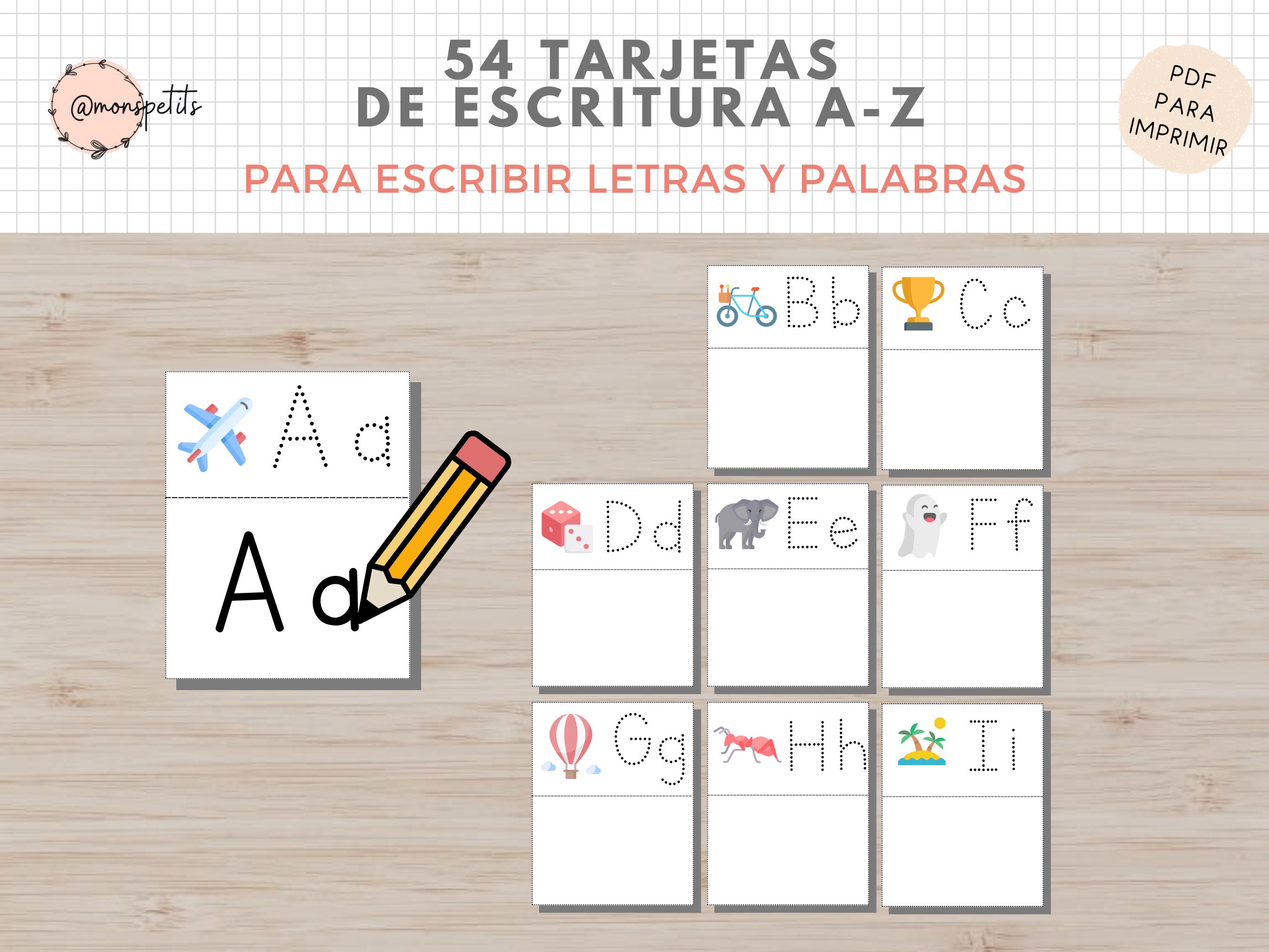 54 Tarjetas Escribir Letras, Español Y Catalán, Abecedario ...