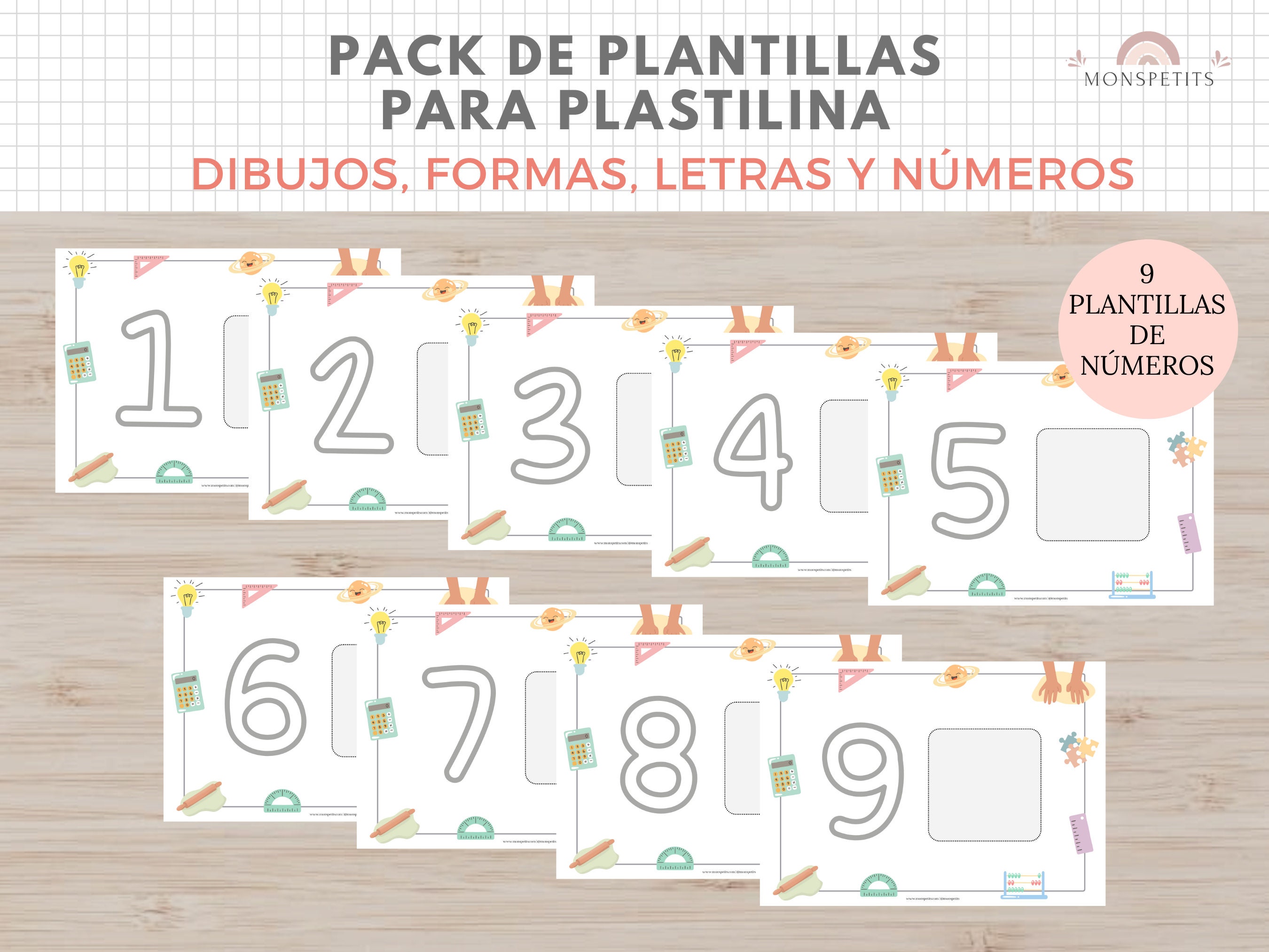 Pack Plantillas para Plastilina, Formas, Letras, Dibujos, Números ...