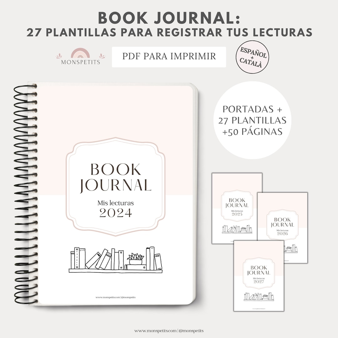 Book Journal, 27 Plantillas, 50 Pág, Registra Lecturas Del Año ...