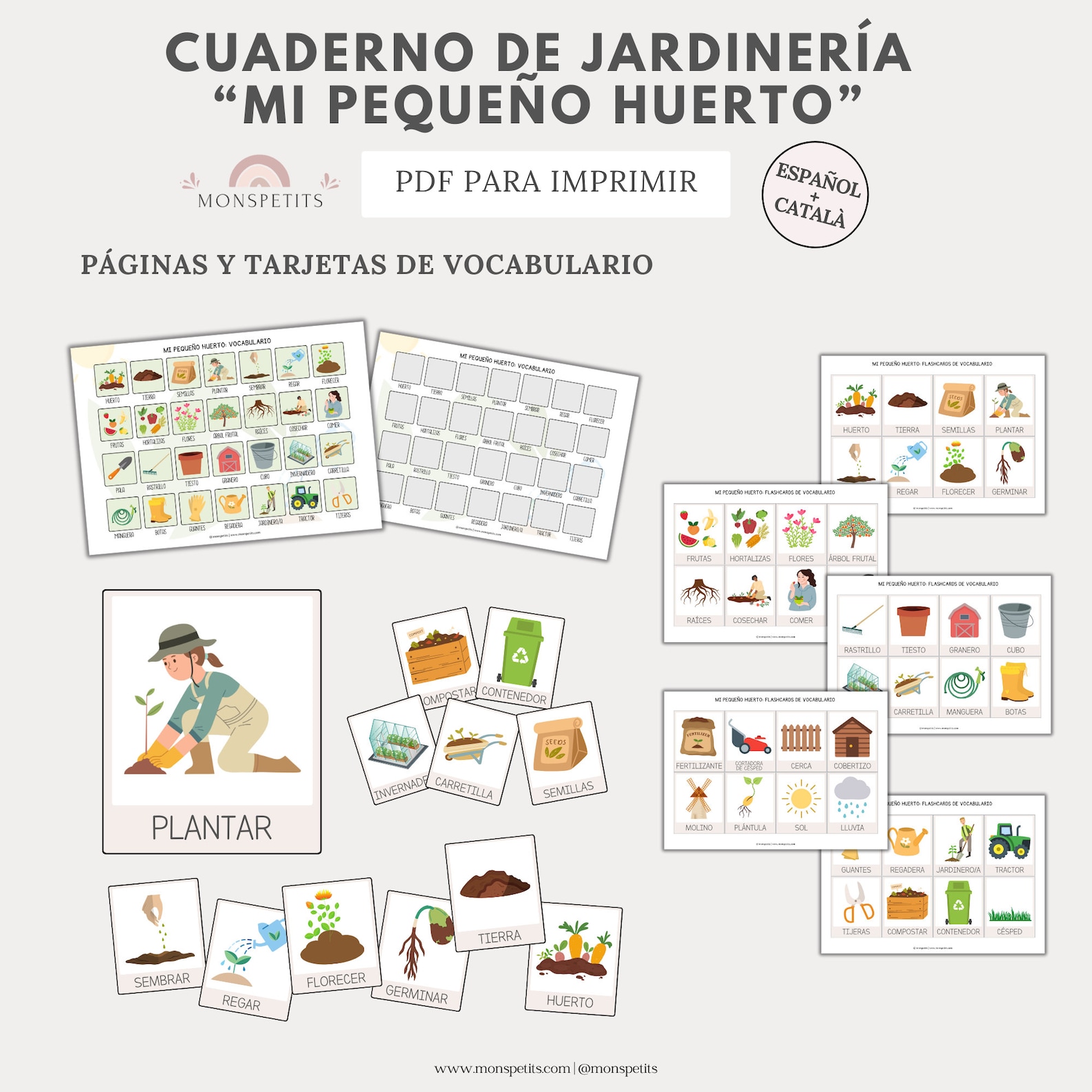 Cuaderno Jardineria Imprimible, Mi Pequeño Huerto, Registro De Plantas ...