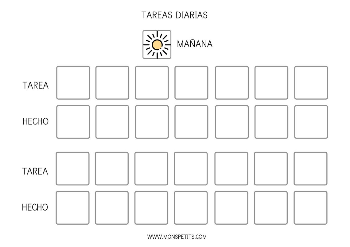 Plantilla de Tareas Diarias Español Hábitos y rutinas para | Etsy