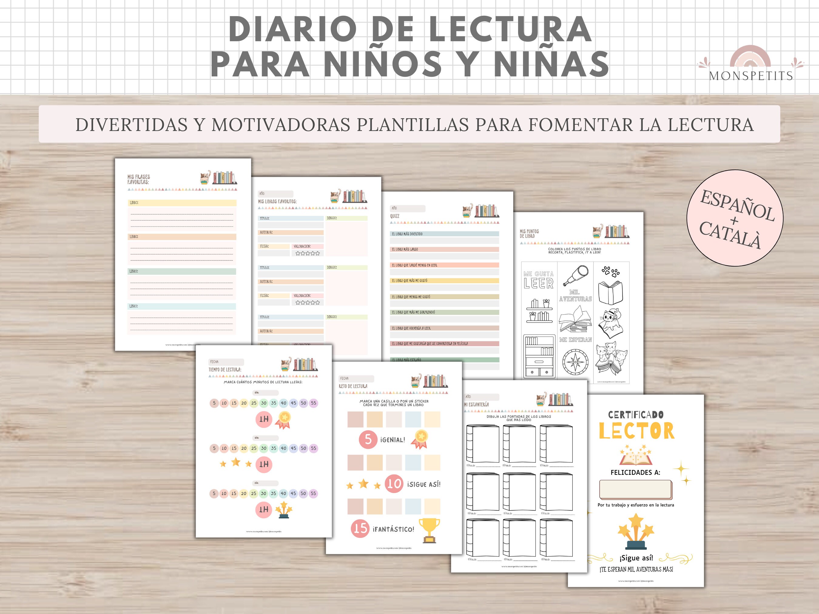 Diario De Lectura Imprimible Niños Carnet Lector Posters - Etsy