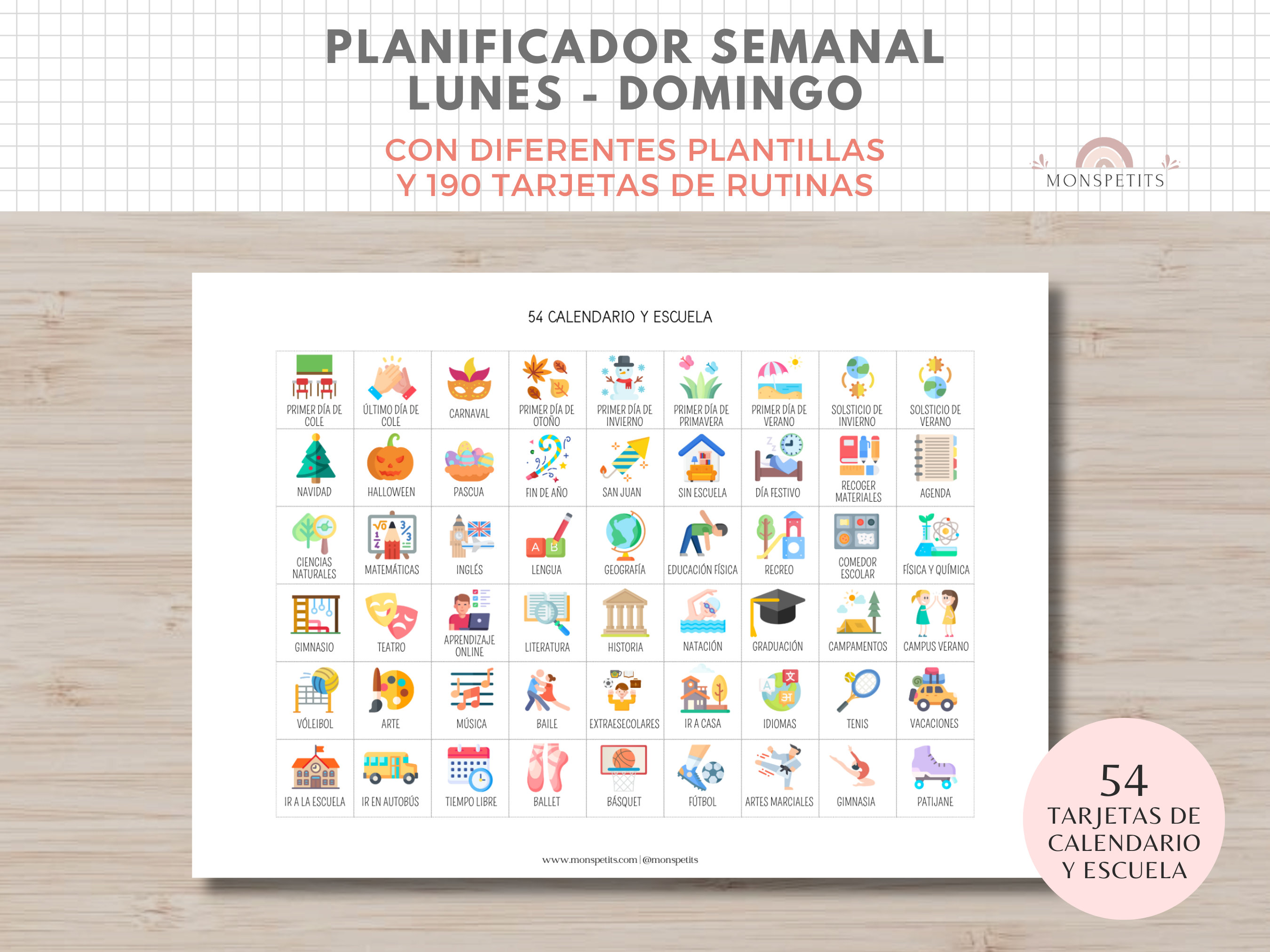 Planificador Semanal y Horario Lunes-Domingo, Plantilla Imprimible ...