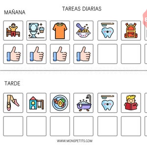 Plantilla de Tareas Diarias Español Hábitos y rutinas para | Etsy España