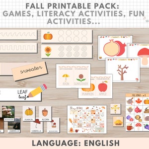 Fall Printable Pack: Games, Reading, Writing, Learning Activities for ...