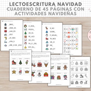 Cuaderno Lectoescritura Navidad, 45 Págs, Actividades Niños ...