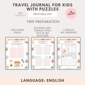 Travel Journal for Kids, Vacation Activity Book, Early Childhood ...