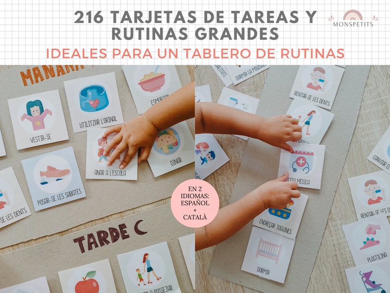 216 Tarjetas De Rutinas Grandes, Horario Niños, Organización, Español ...