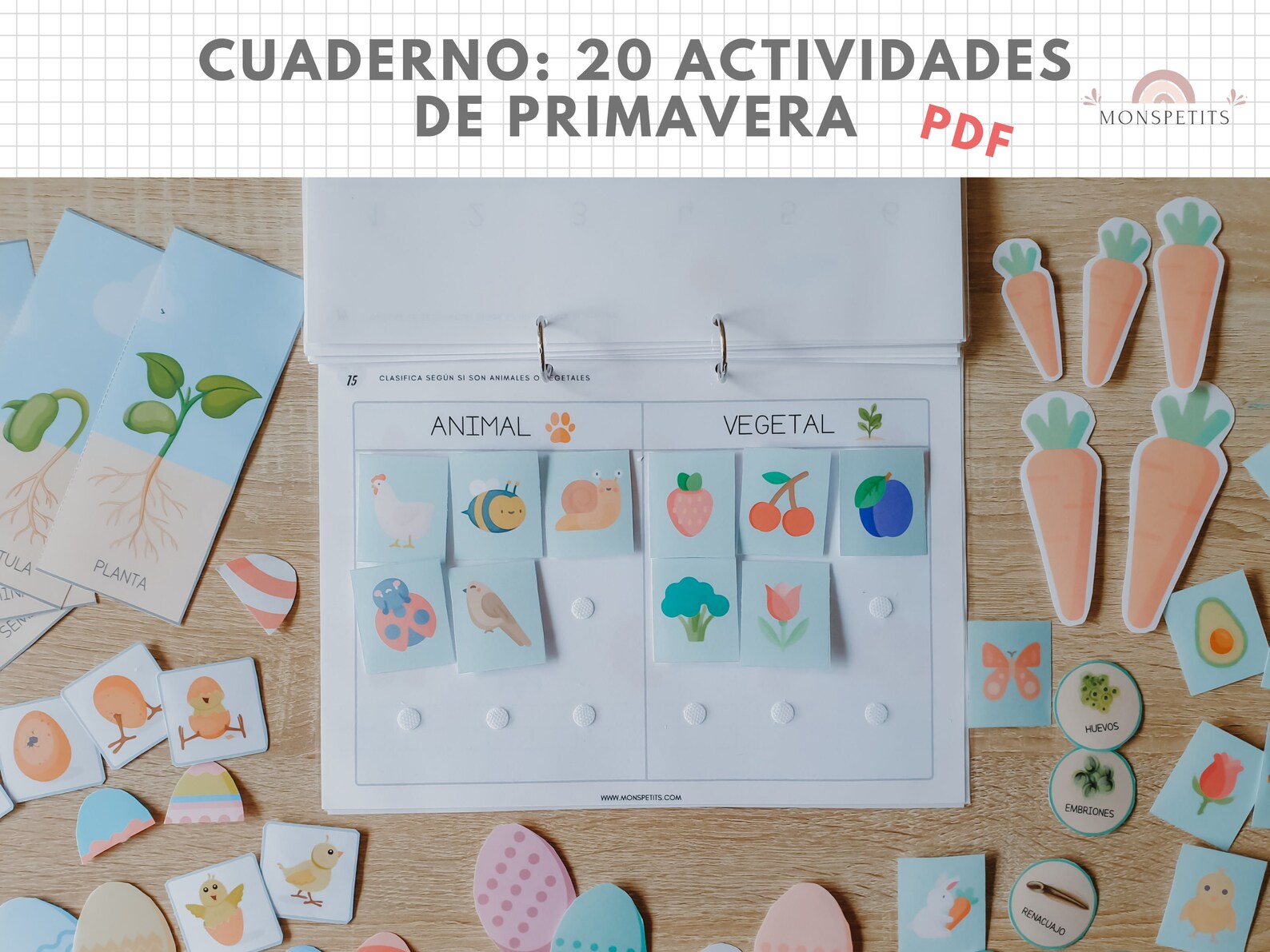 20 Actividades De Primavera, Cuaderno PDF Imprimible Niños, Español ...