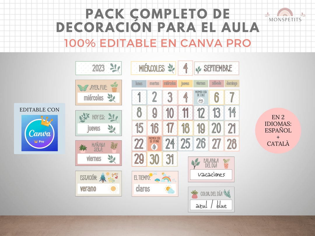 Pack Completo Decoracion Aula 130 Paginas EDITABLE En Canva - Etsy