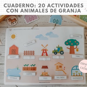 20 Actividades Animales De Granja, Cuaderno Imprimible Niños, Español ...
