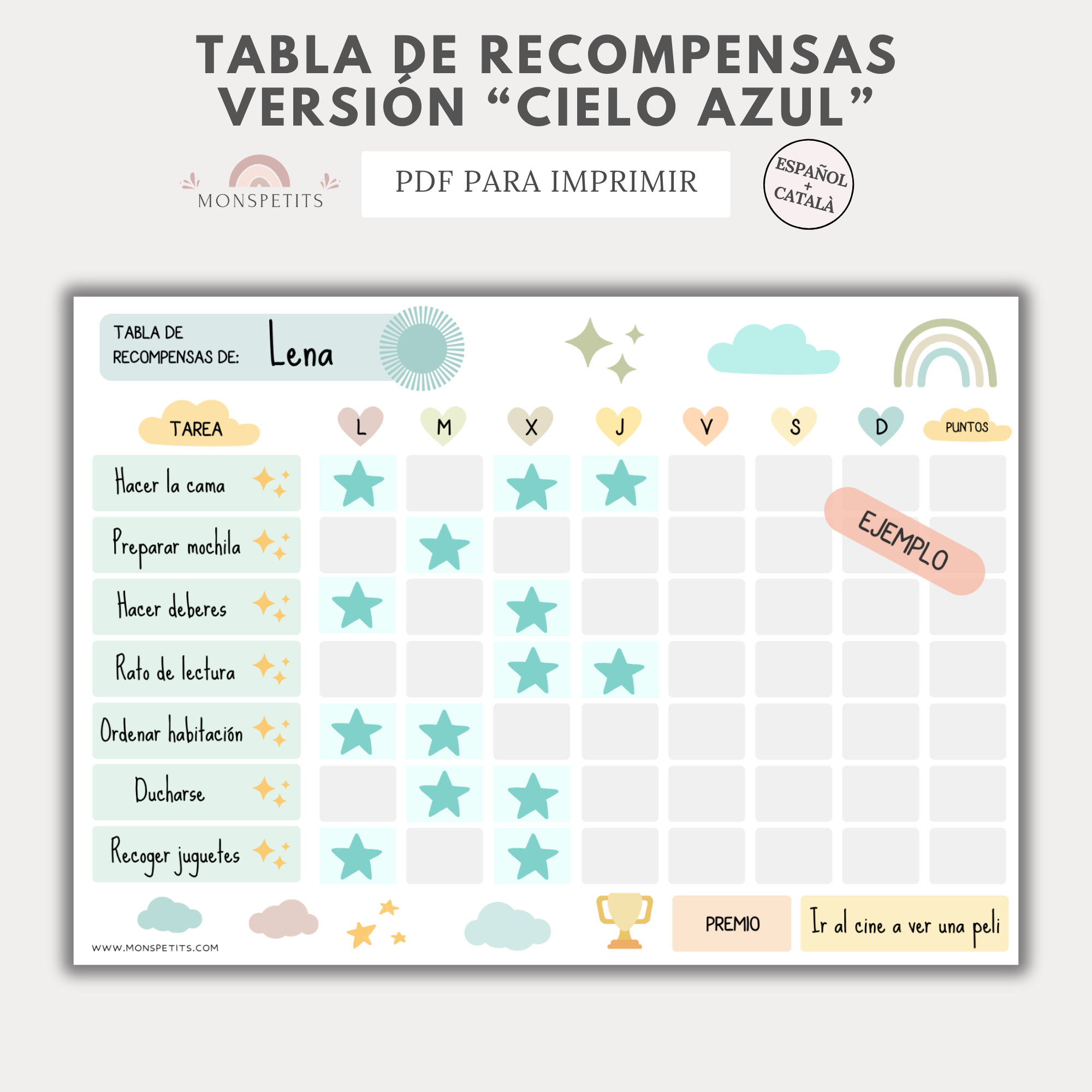 Responsabilidades En El Aula Tabla De Recompensas De Comportamiento ...