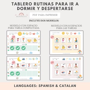 Tablero Rutinas Para Ir A Dormir, Tareas Mañana Y Noche, Español ...