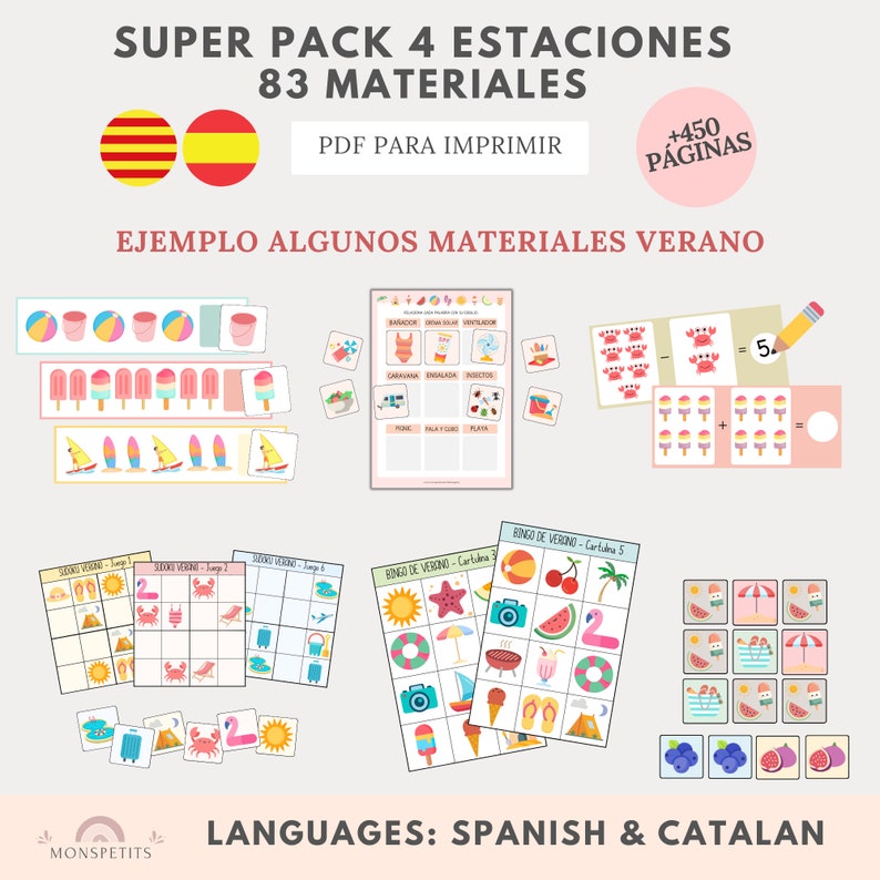 Super Pack Materiales Estaciones, +450 Páginas, 83 Materiales ...