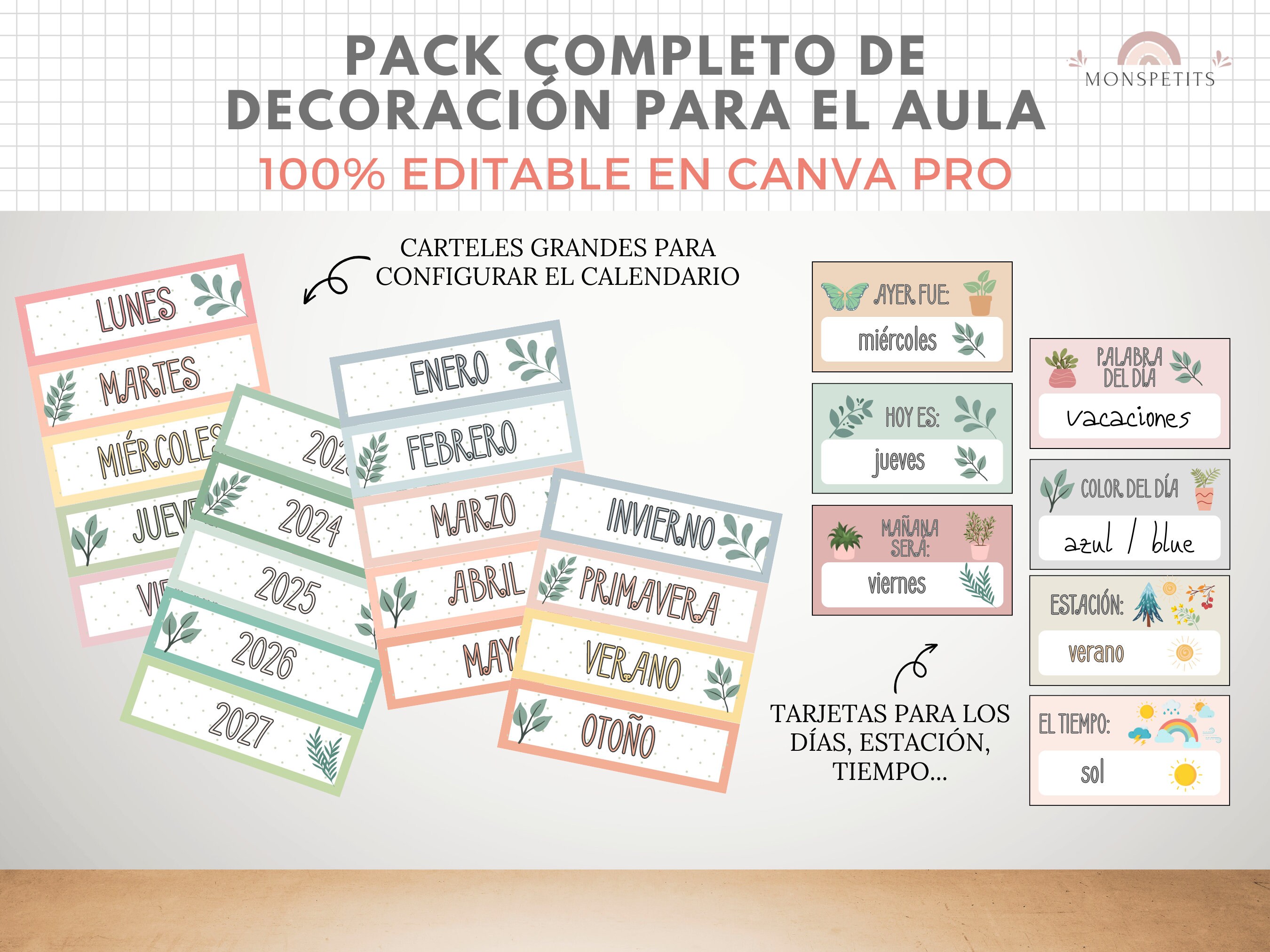 Pack Completo Decoracion Aula 130 Paginas EDITABLE En Canva - Etsy
