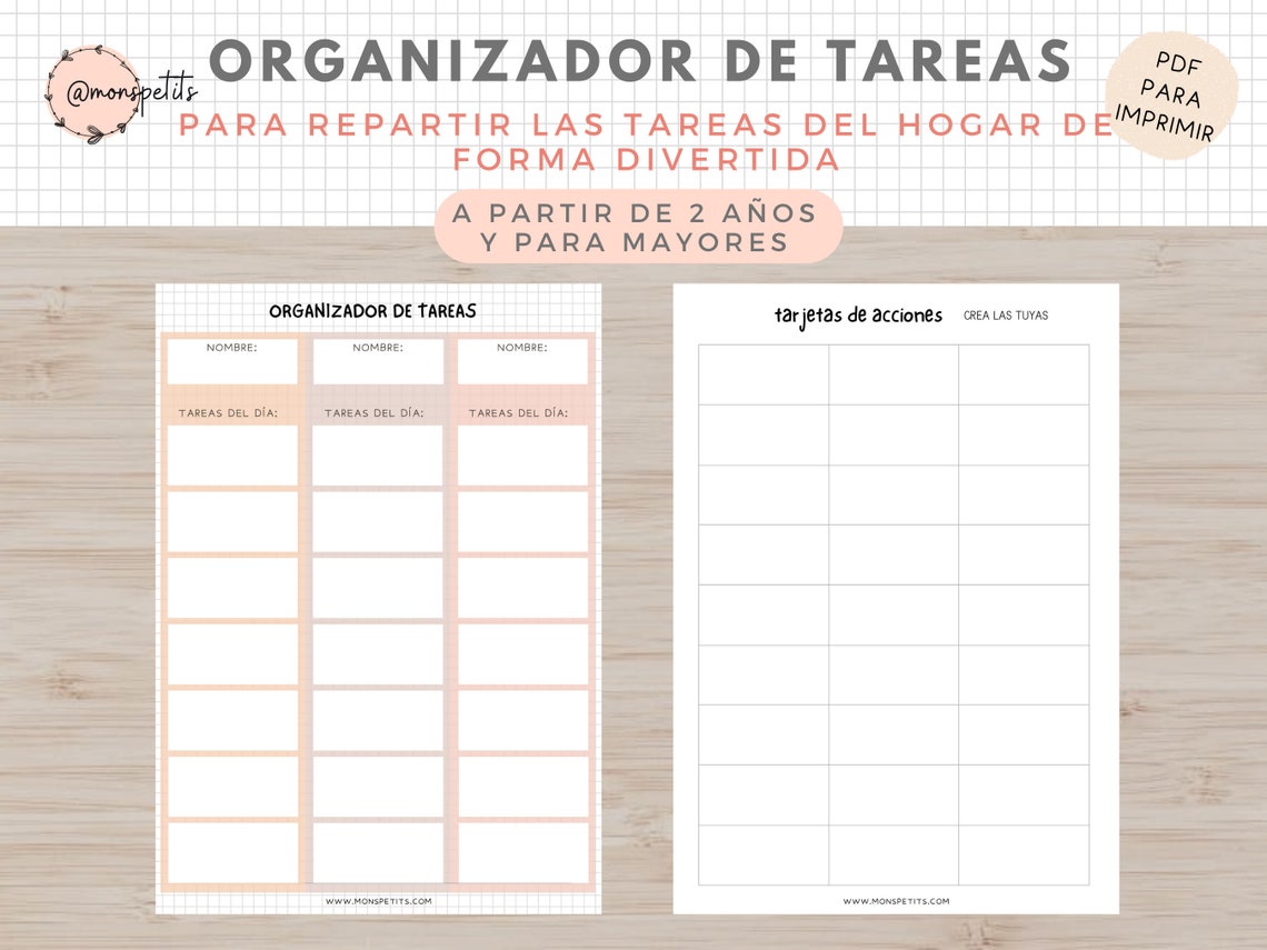 Organizador De Tareas Del Hogar - Rutinas Y Tareas Para Niños ...