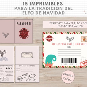 Kit 15 Imprimibles Elfo Navidad, Tradicion Navideña, Actividades, Carta ...