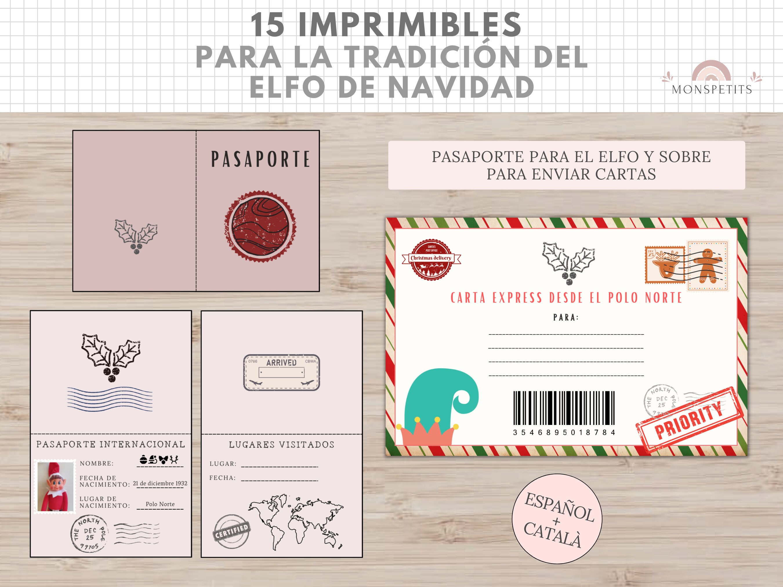 Kit 15 Imprimibles Elfo Navidad, Tradicion Navideña, Actividades, Carta ...