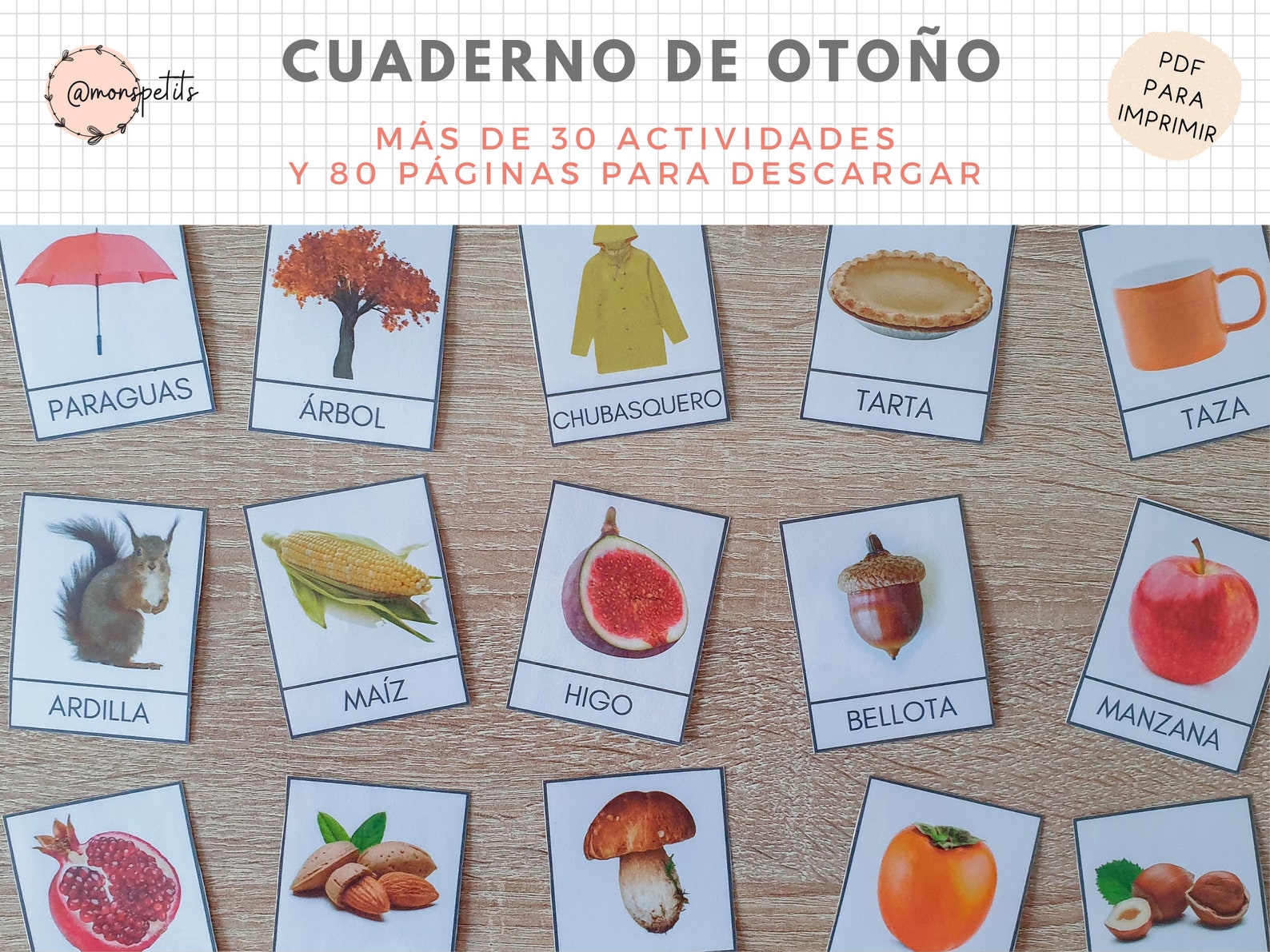 Cuaderno Actividades Otoño 80 Páginas Aprendizaje Para - Etsy