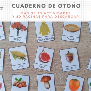 Cuaderno Actividades Otoño, 80 Páginas, Aprendizaje Para Niños, Español ...