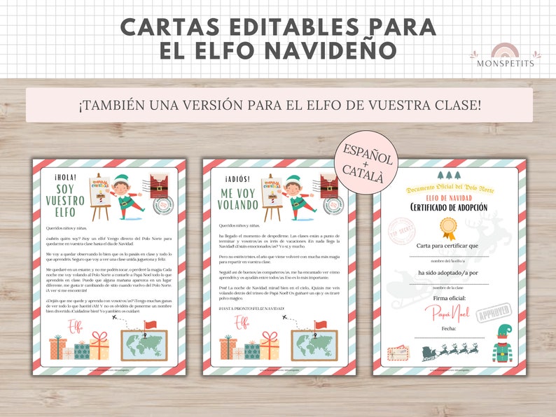 Cartas Editables Canva Elfo Navidad, Carta Bienvenida, Despedida ...