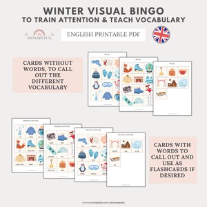 Winter Themed Visual Bingo, Game, Children's Vocabulary, Printable ...