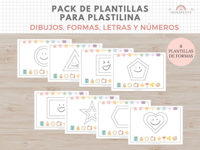 Pack Plantillas para Plastilina, Formas, Letras, Dibujos, Números ...