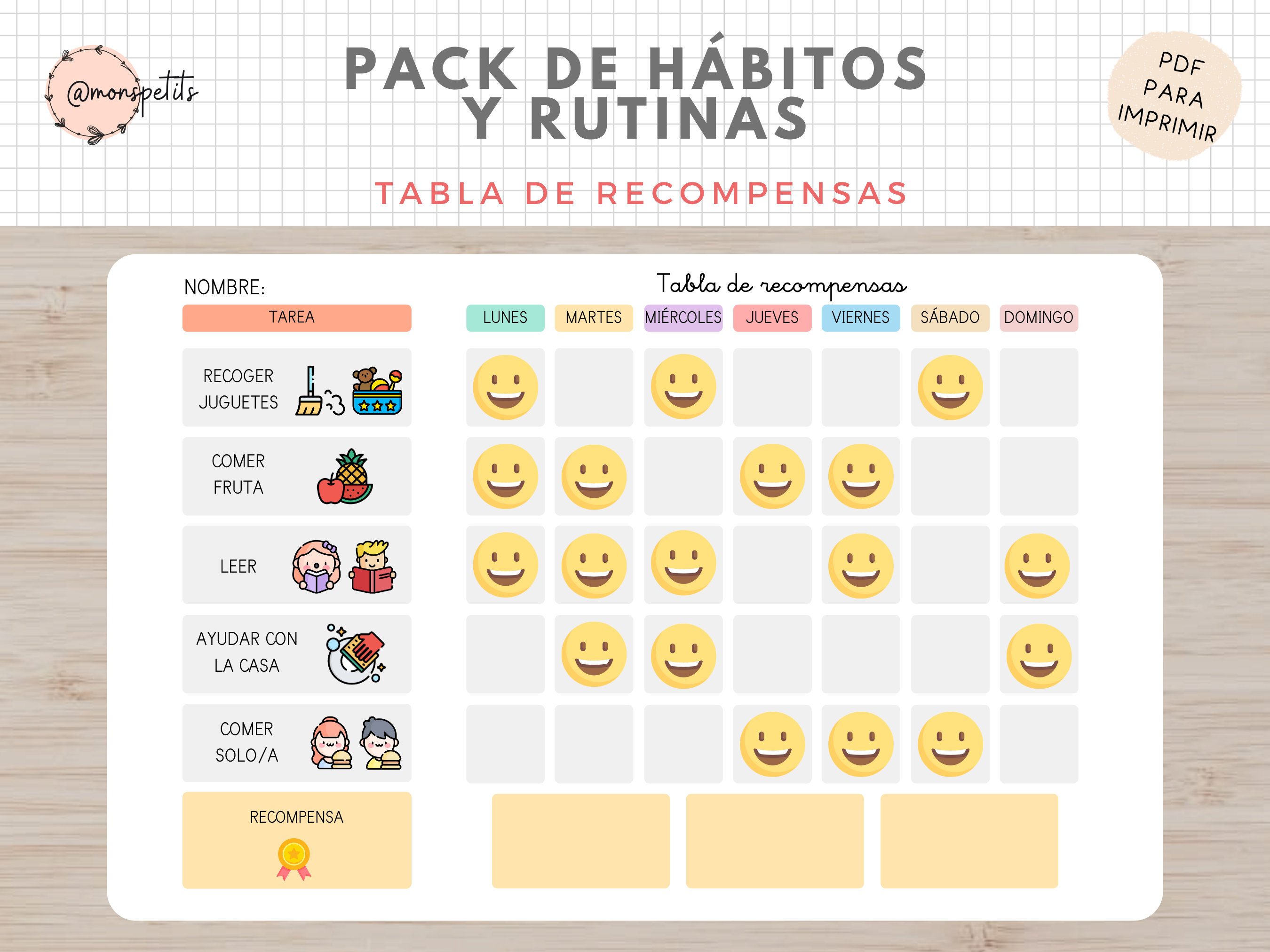 Pack Hábitos y Rutinas Planificador Horario Niños - Etsy España