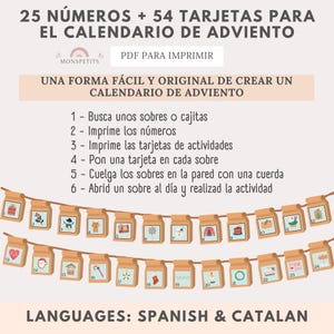 Pack Números Calendario Adviento, Tarjetas Ideas Actividades ...