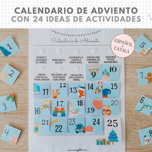 Calendario Adviento Imprimible, Plantilla Con 24 Ideas De Actividades ...