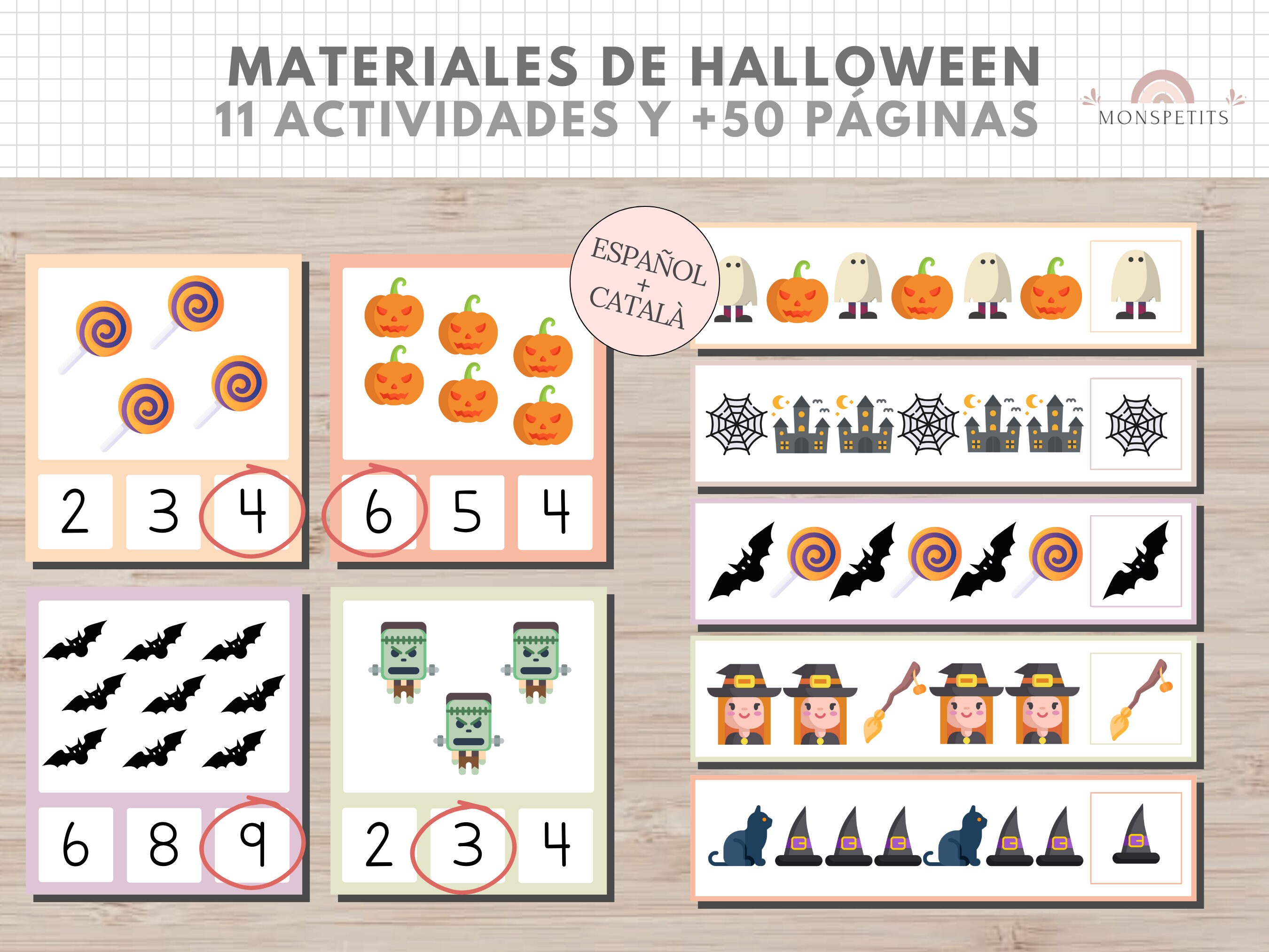 Materiales Educativos Halloween Imprimible Matemáticas - Etsy España