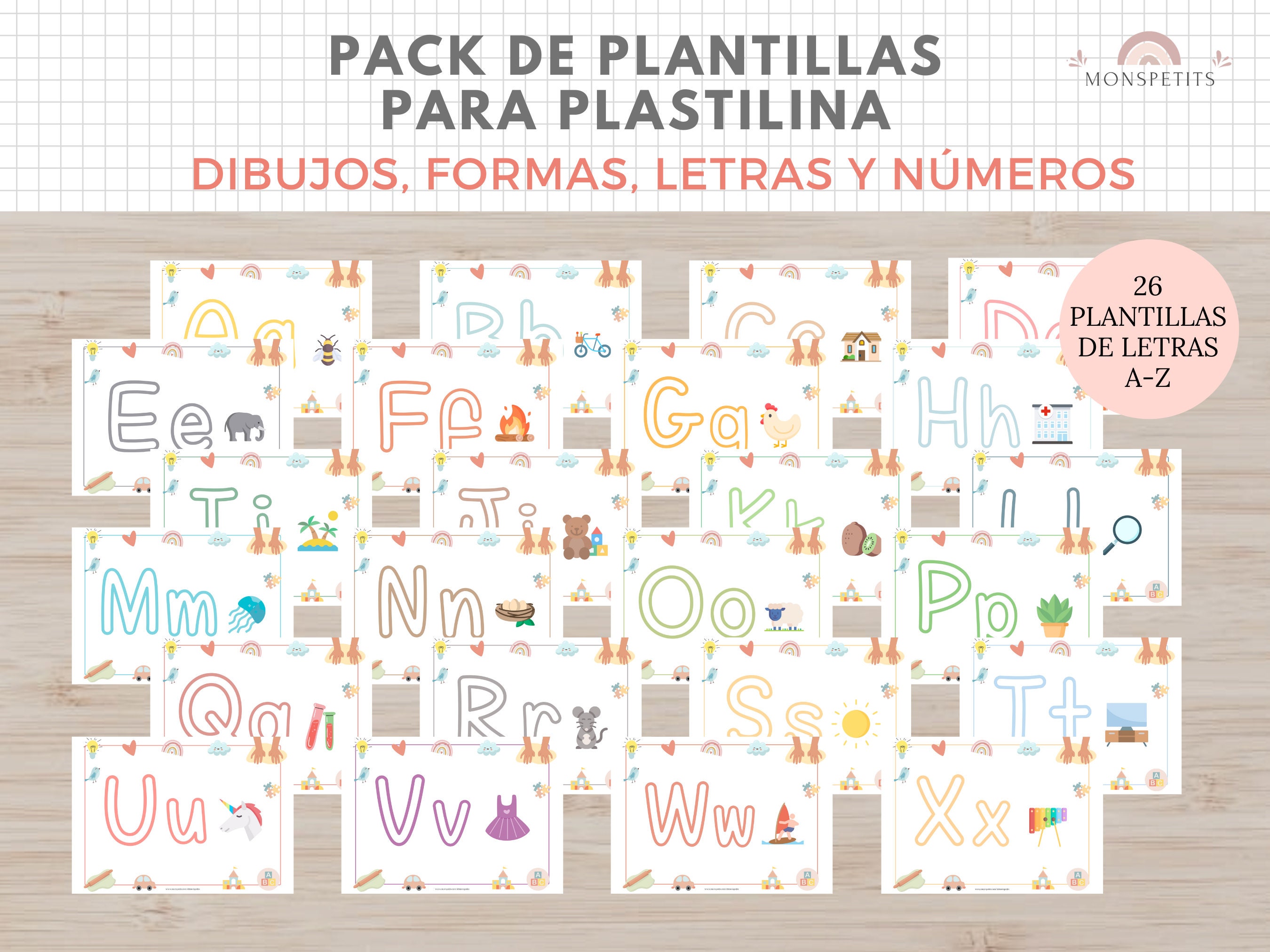 Pack Plantillas Para Plastilina Formas Letras Dibujos - Etsy