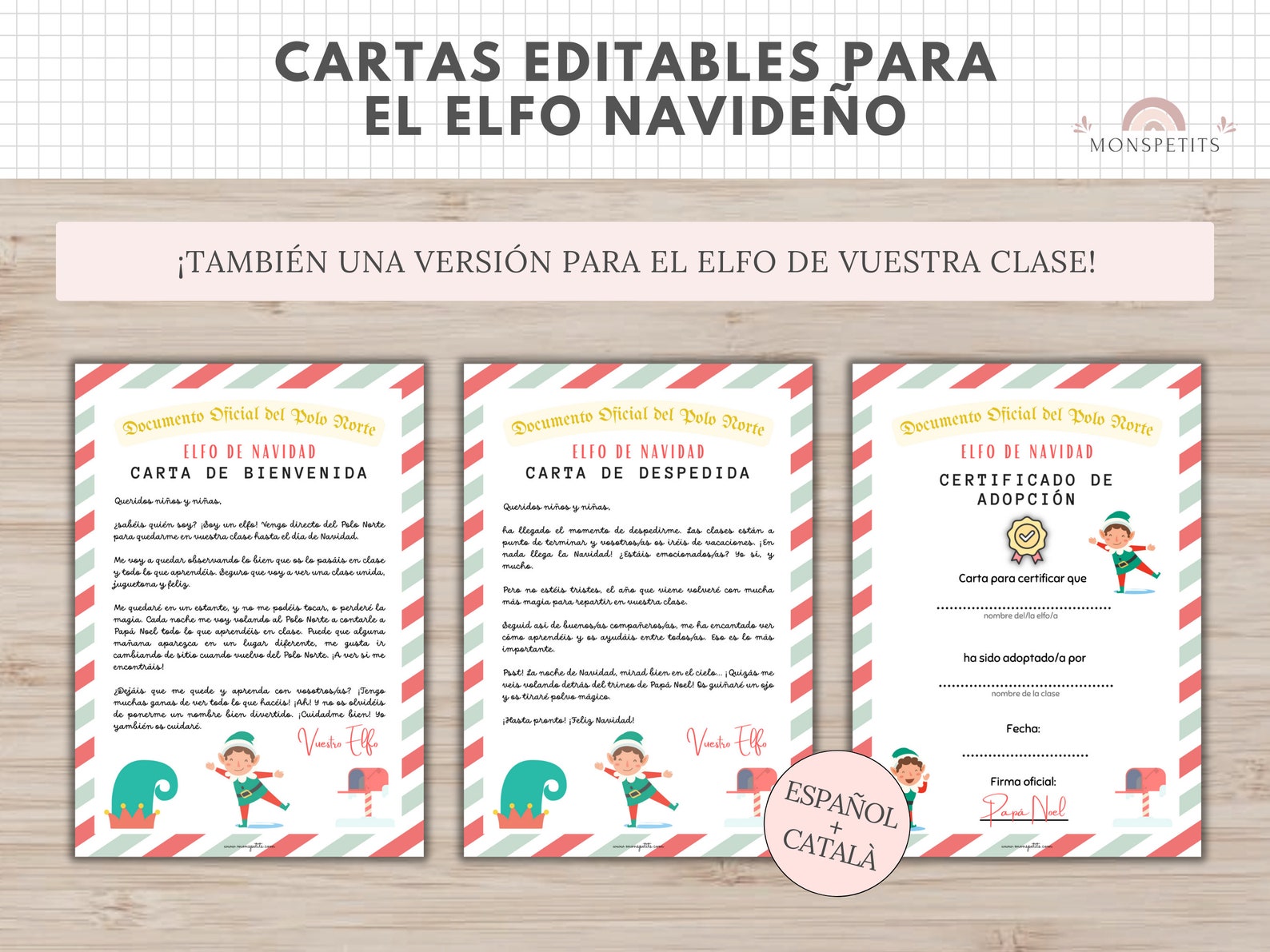 Cartas Editables Canva Elfo Navidad, Carta Bienvenida, Despedida ...