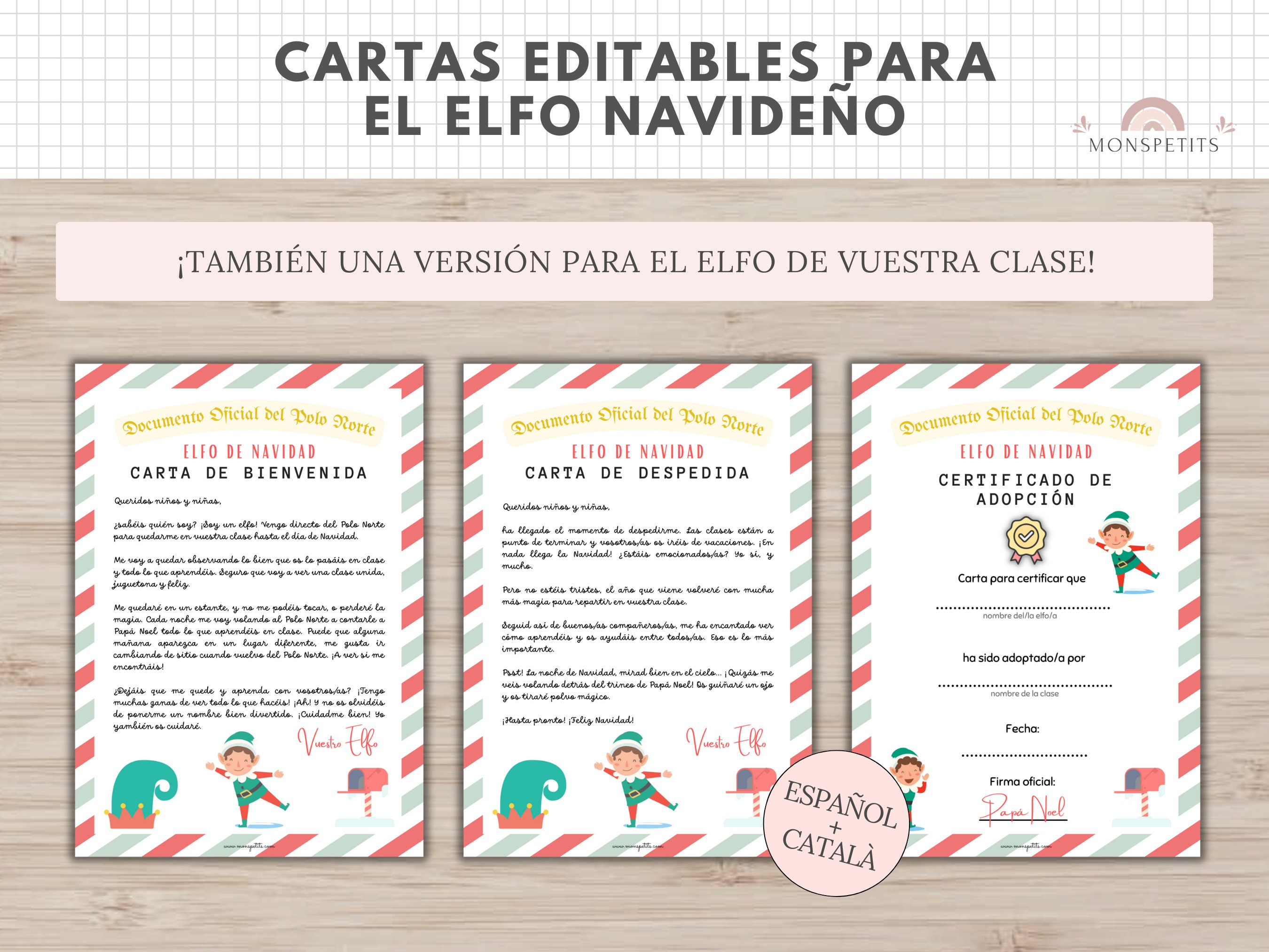 Cartas Editables Canva Elfo Navidad, Carta Bienvenida, Despedida ...