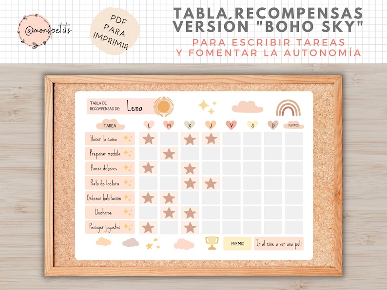 Tabla Recompensas, Economía Fichas, Tablero, Reward Chart, Metas, Niños ...