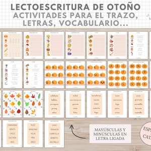 Actividades Lectoescritura Otoño, Leer, Escribir, Imprimible Educativo ...