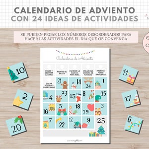 Calendario Adviento Imprimible, Plantilla Con 24 Ideas De Actividades ...
