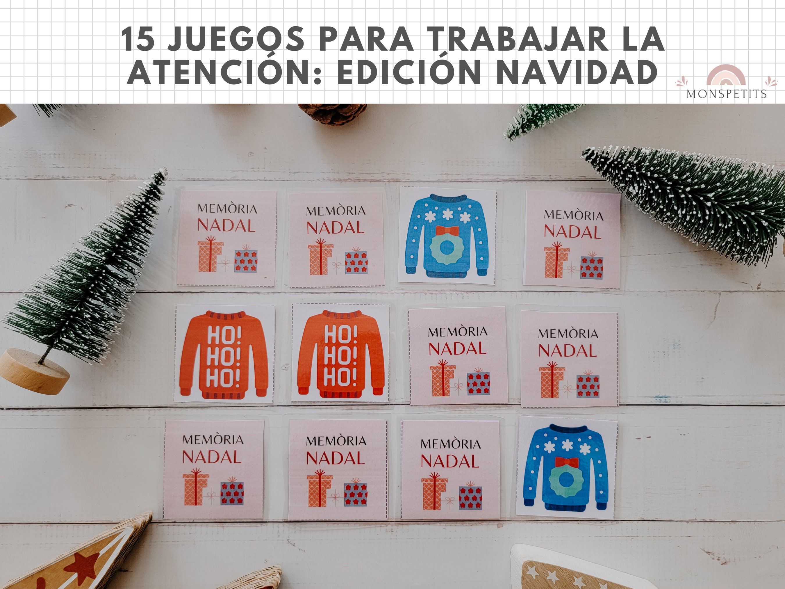 15 Juegos Para La Atención, Versión Navidad, Actividad Preescolar ...