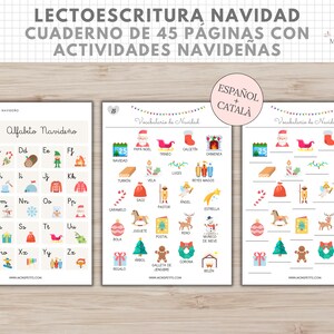 Cuaderno Lectoescritura Navidad, 45 Págs, Actividades Niños ...